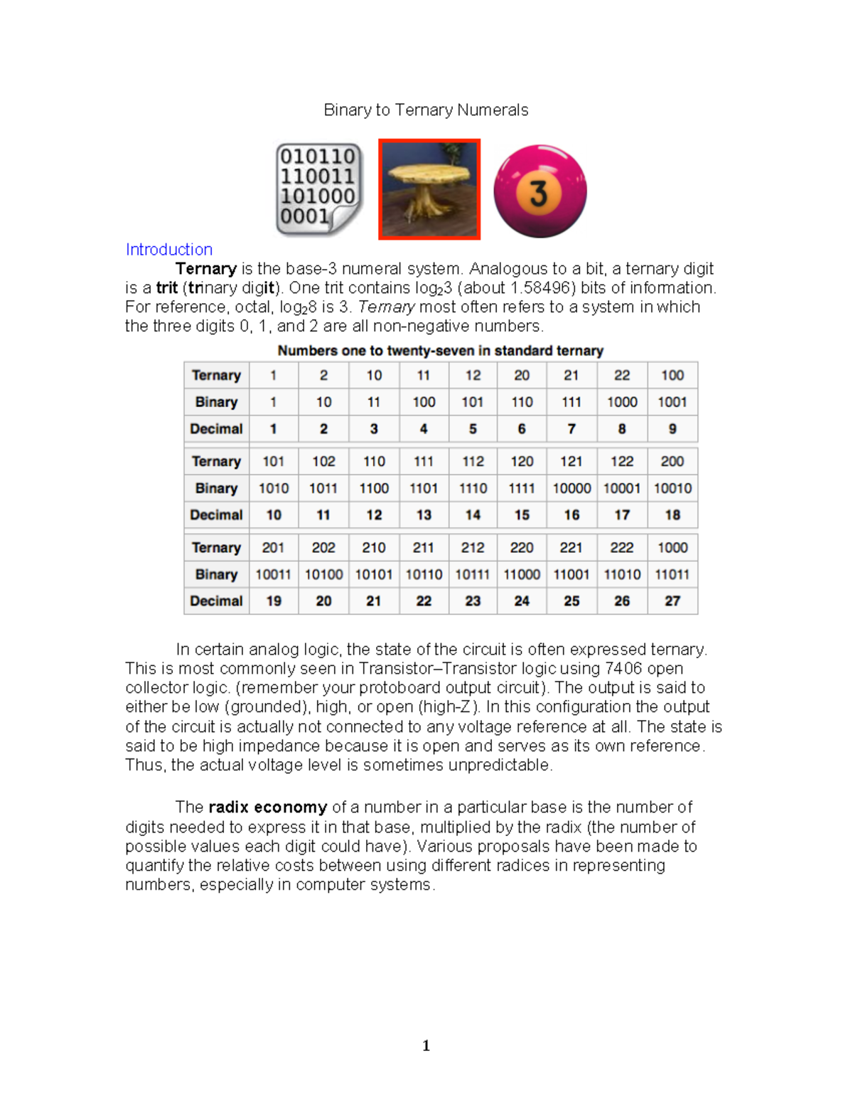 F16 Binary to Ternary - Week 3 - Binary to Ternary Numerals ...