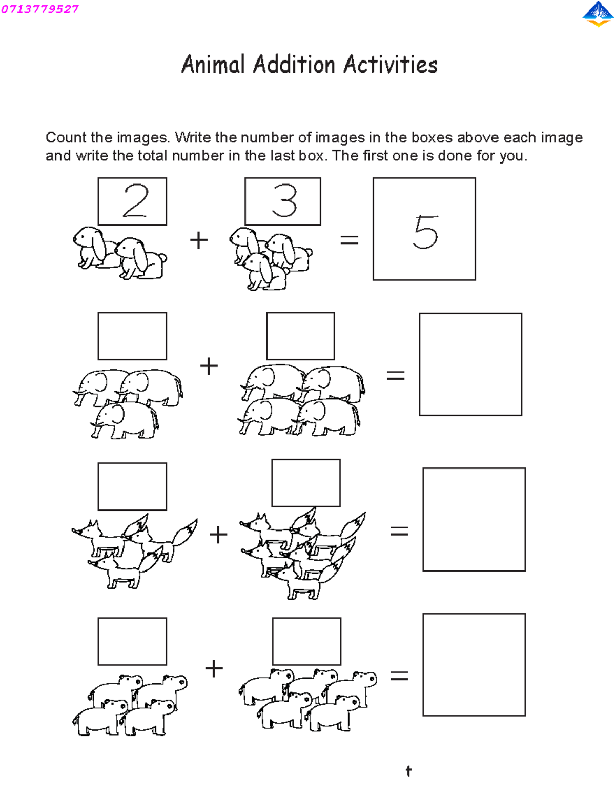 Animal-addition-worksheet - numerical method - G E N no euop S! euo the ...