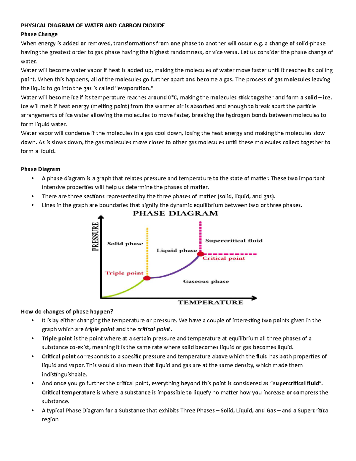 Physical Diagram OF Water AND Carbon Dioxide - PHYSICAL DIAGRAM OF ...