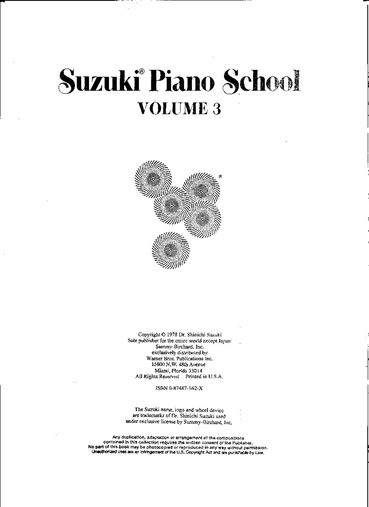 Suzuki Piano School Volume 3 - Suzuki Piano School VOLUME 3 R Copyright ...