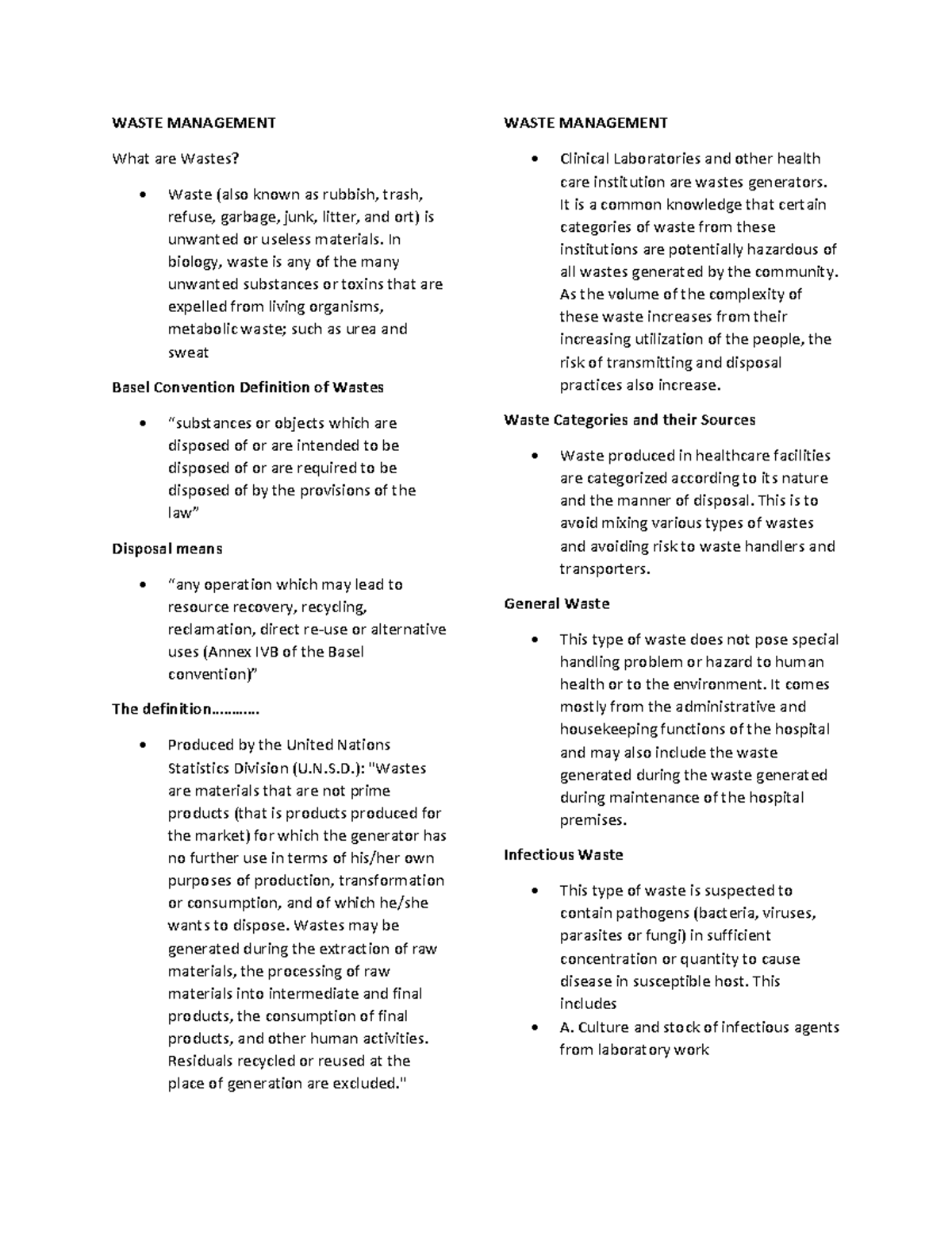 Principles in medical laboratory Science - WASTE MANAGEMENT What are ...