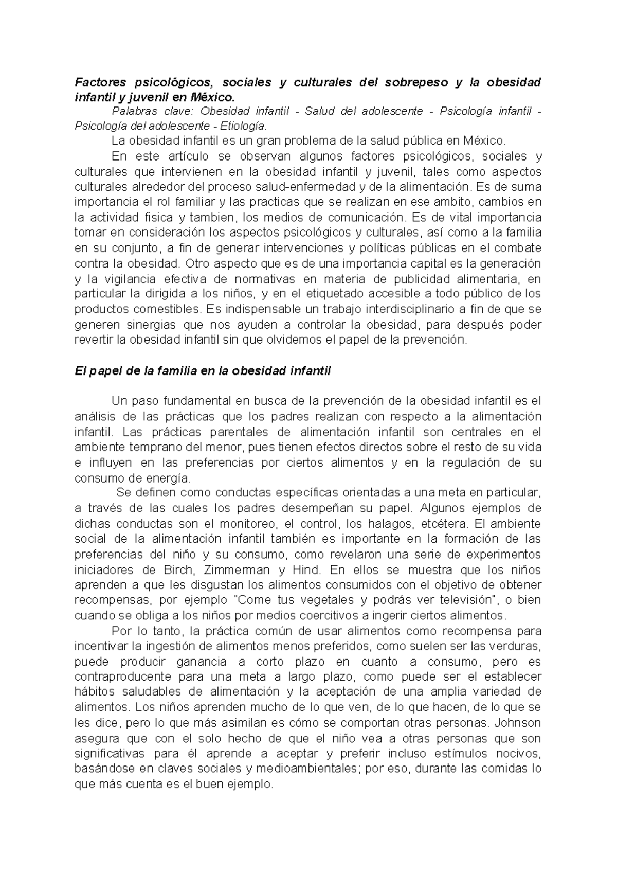 Resumen mgip - Factores psicológicos, sociales y culturales del ...