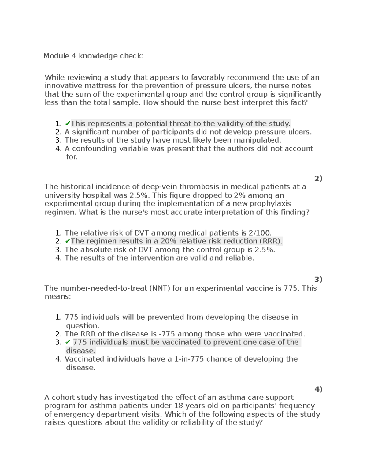 Mod 4 questions - Module 4 summary with practice Qs - Module 4 ...