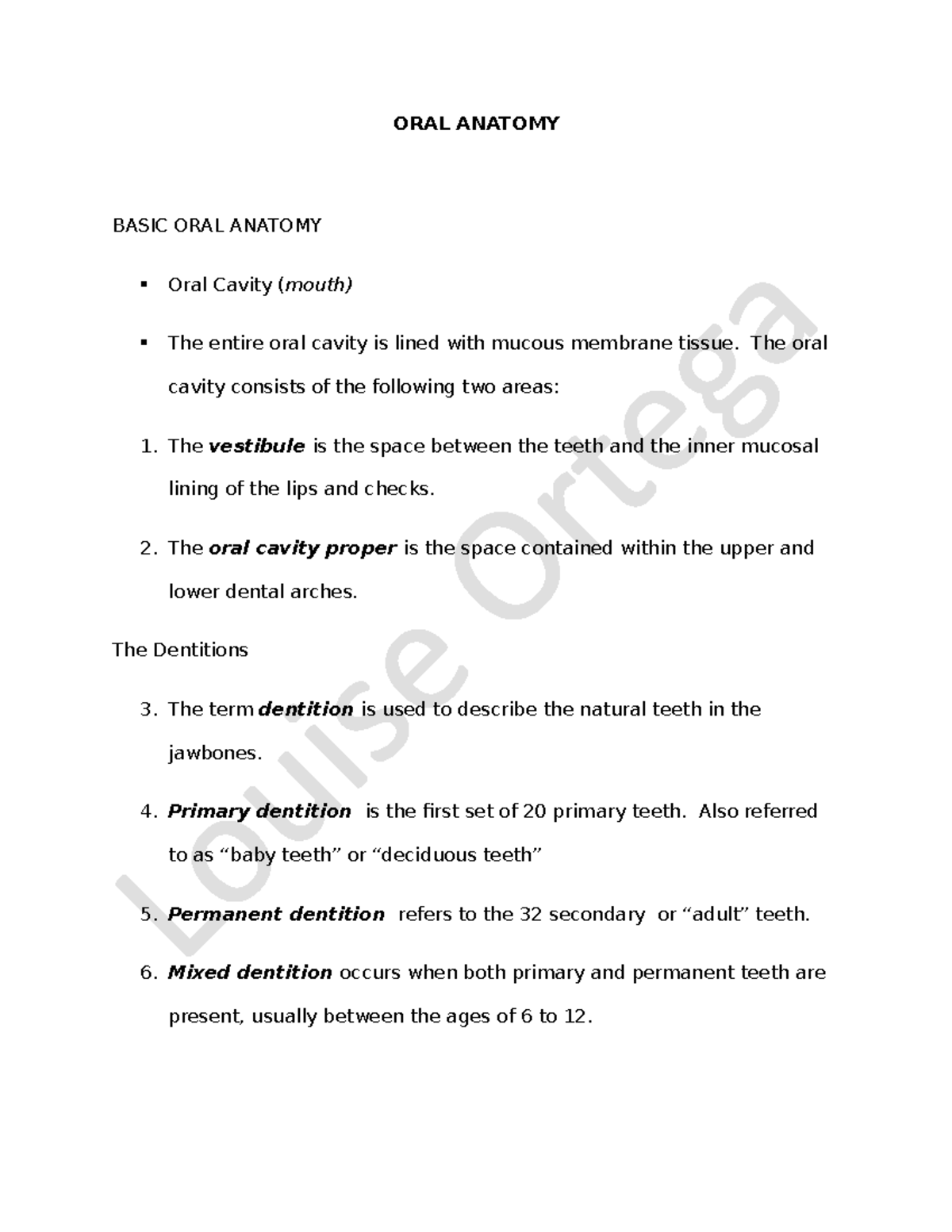 ORAL Anatomy part 1 - dr. zuniega - ORAL ANATOMY BASIC ORAL ANATOMY ...