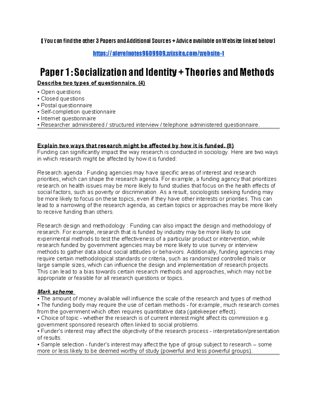 Socio questions and answers - [ You can find the other 3 Papers and ...