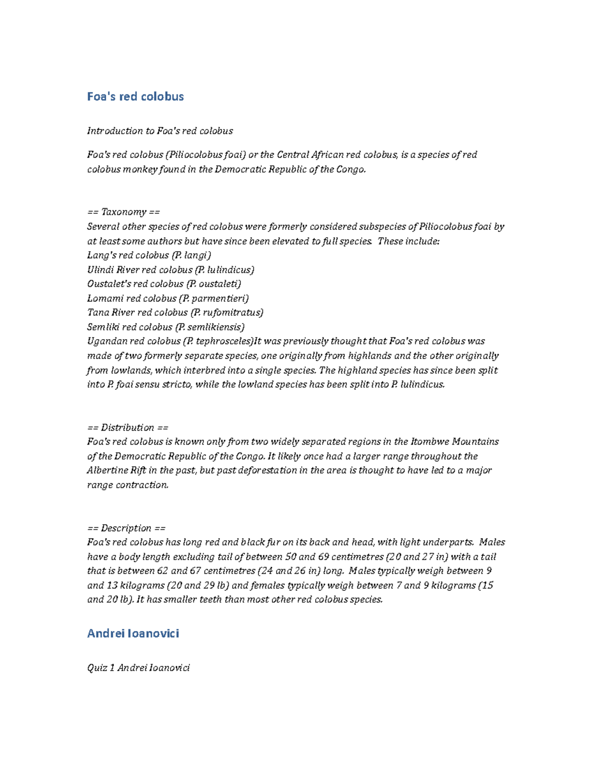 HIST123Lecture-Note Foa's red colobus - Foa's red colobus Introduction ...