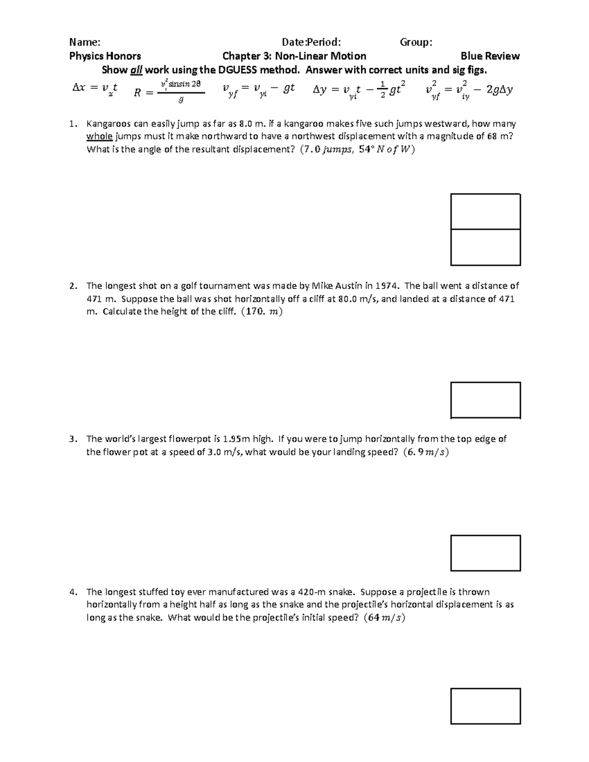 HP Ch3 BR 17-18 - Documents. - Name: Date:Period: Group: Physics Honors ...