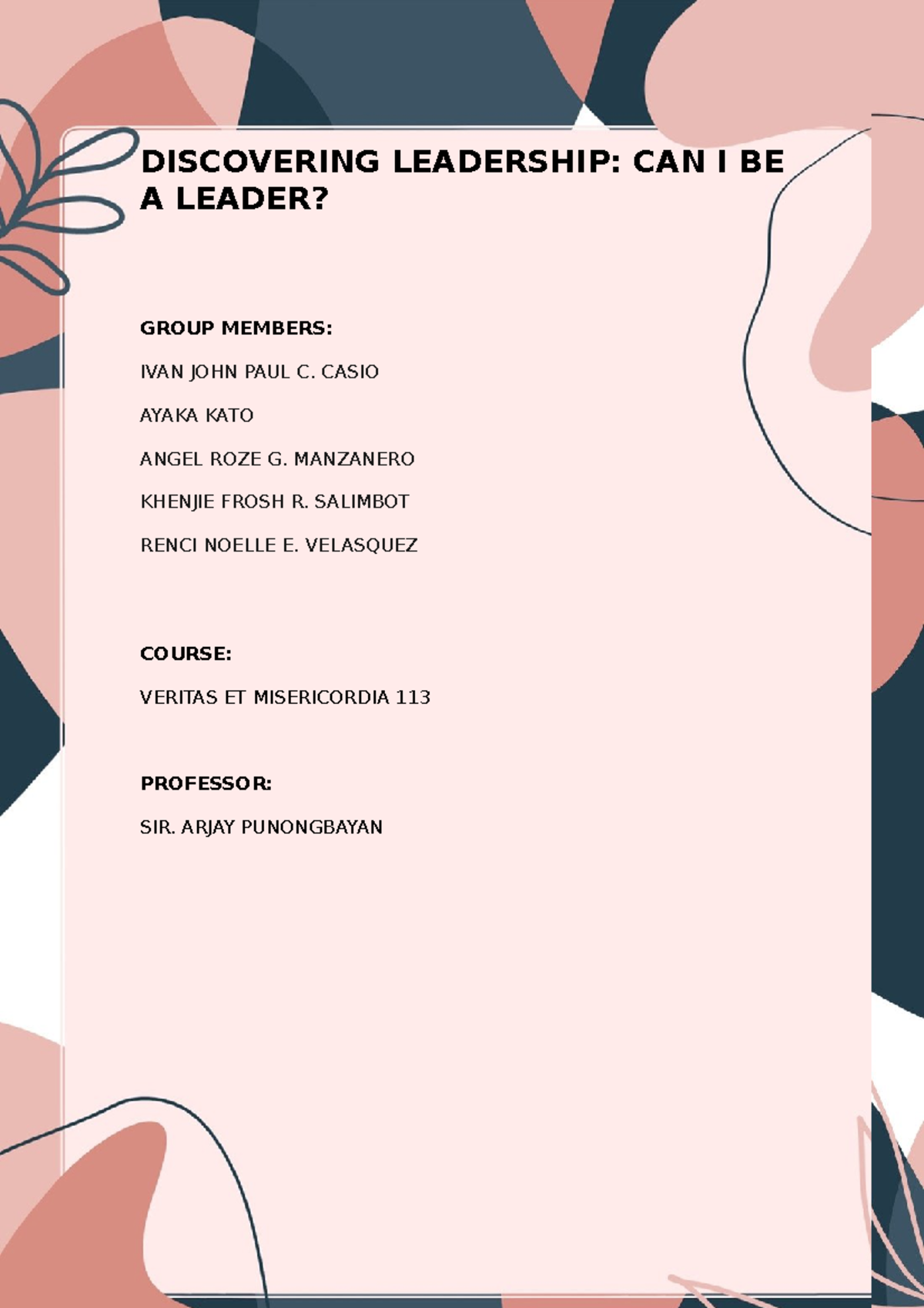 Group- Activity Discovering- Leadership-CAN-I-BE-A- Leader ...