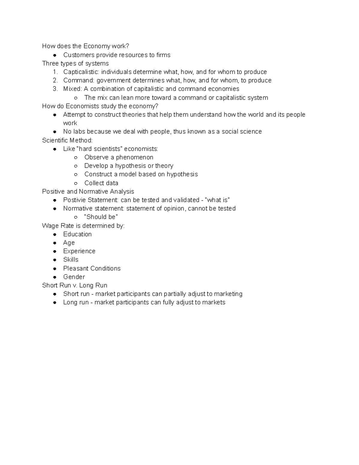 Basic Economics Chapter 2 - How does the Economy work? Customers ...