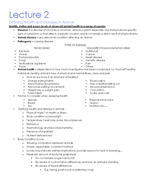 Animal Health Module 1 - Lecture notes 1 - Module 1 Introduction to ...