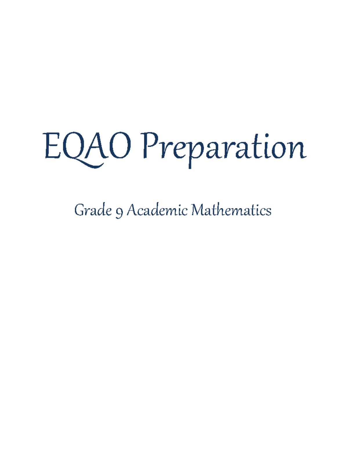 Measurement Test Prep Notes - EQAO Preparation Grade 9 Academic ...