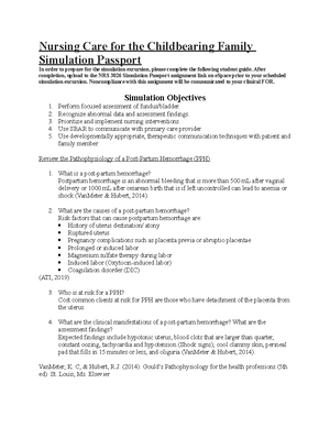 2 care Map Postpartum - Care plan 2 - Student: Maha Hamdan Care MAP for ...