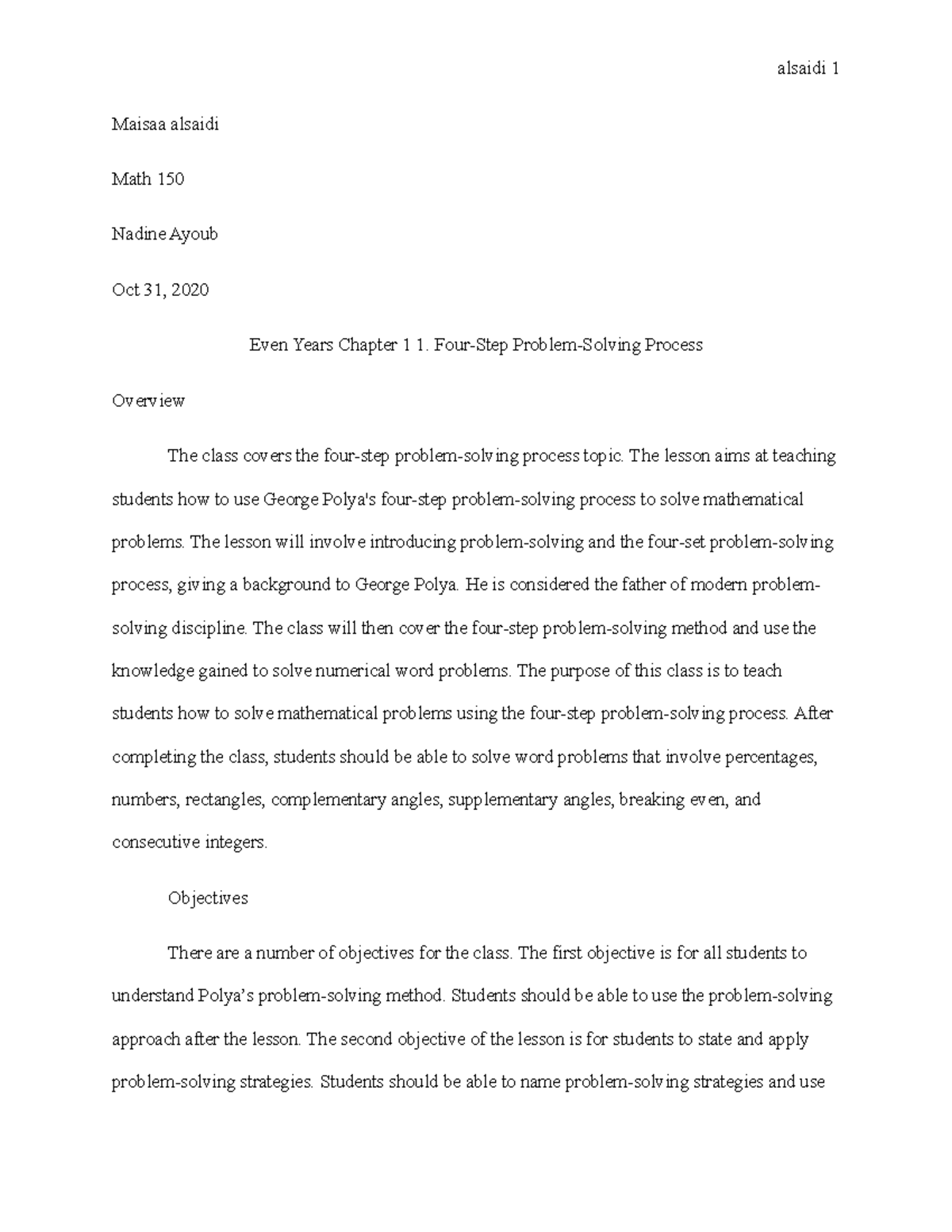 1Even Years Chapter 1 1 Four-Step Problem-Solving Process - alsaidi 1 ...