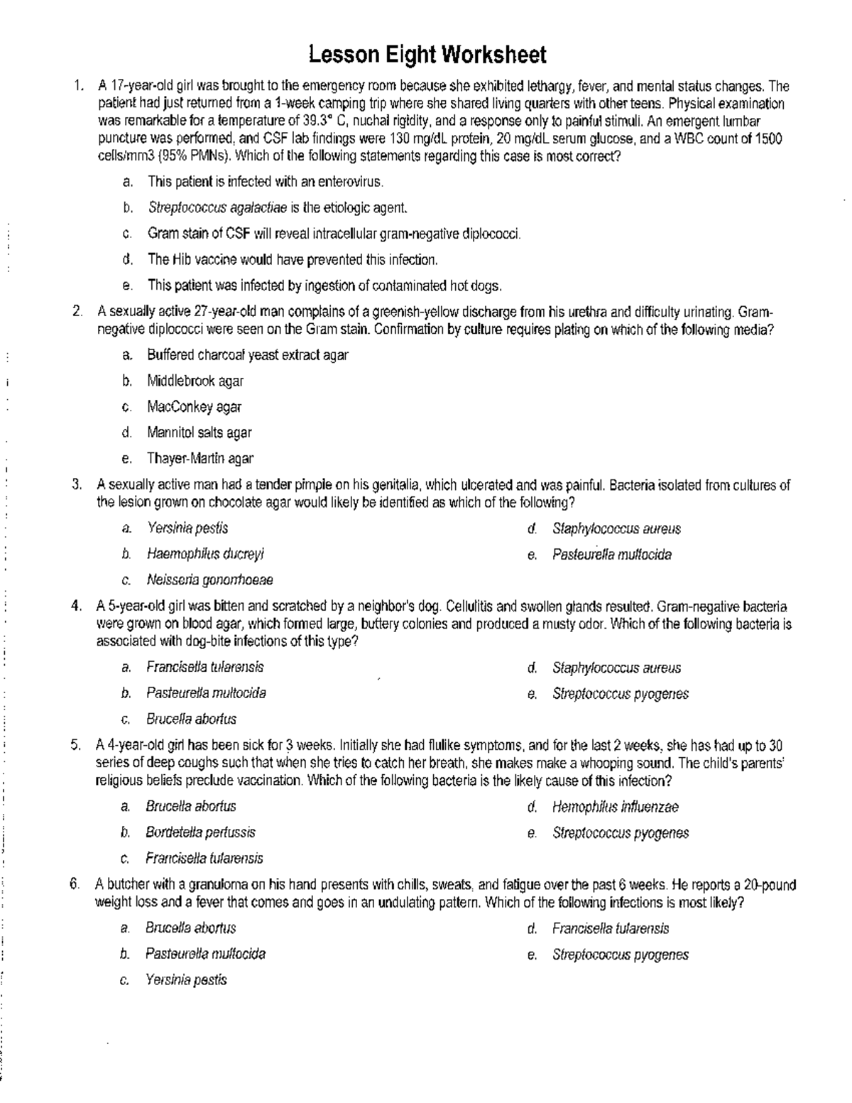 Lesson 8 Worksheet GNDC GNCB - NURS 110 - Studocu