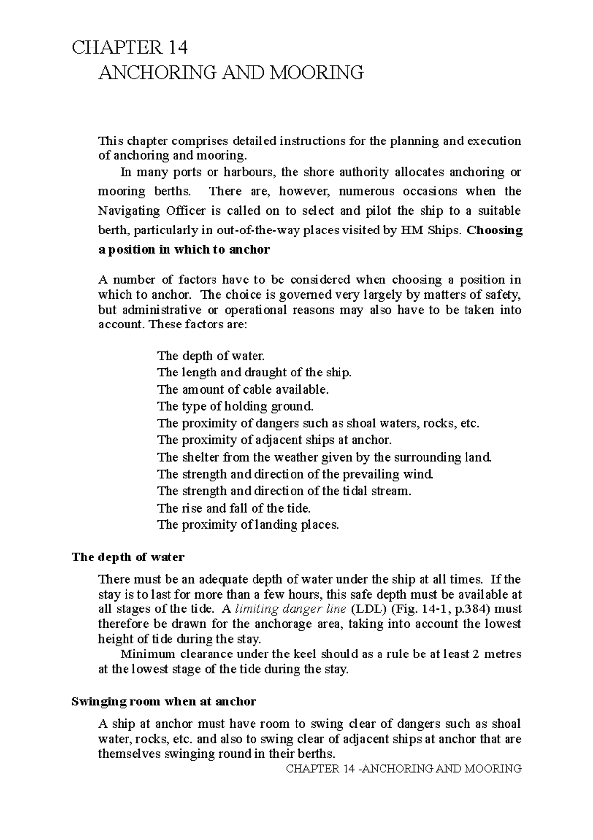 Chapter 14 Anchors (Anchoring and Mooring) - CHAPTER 14 ANCHORING AND ...