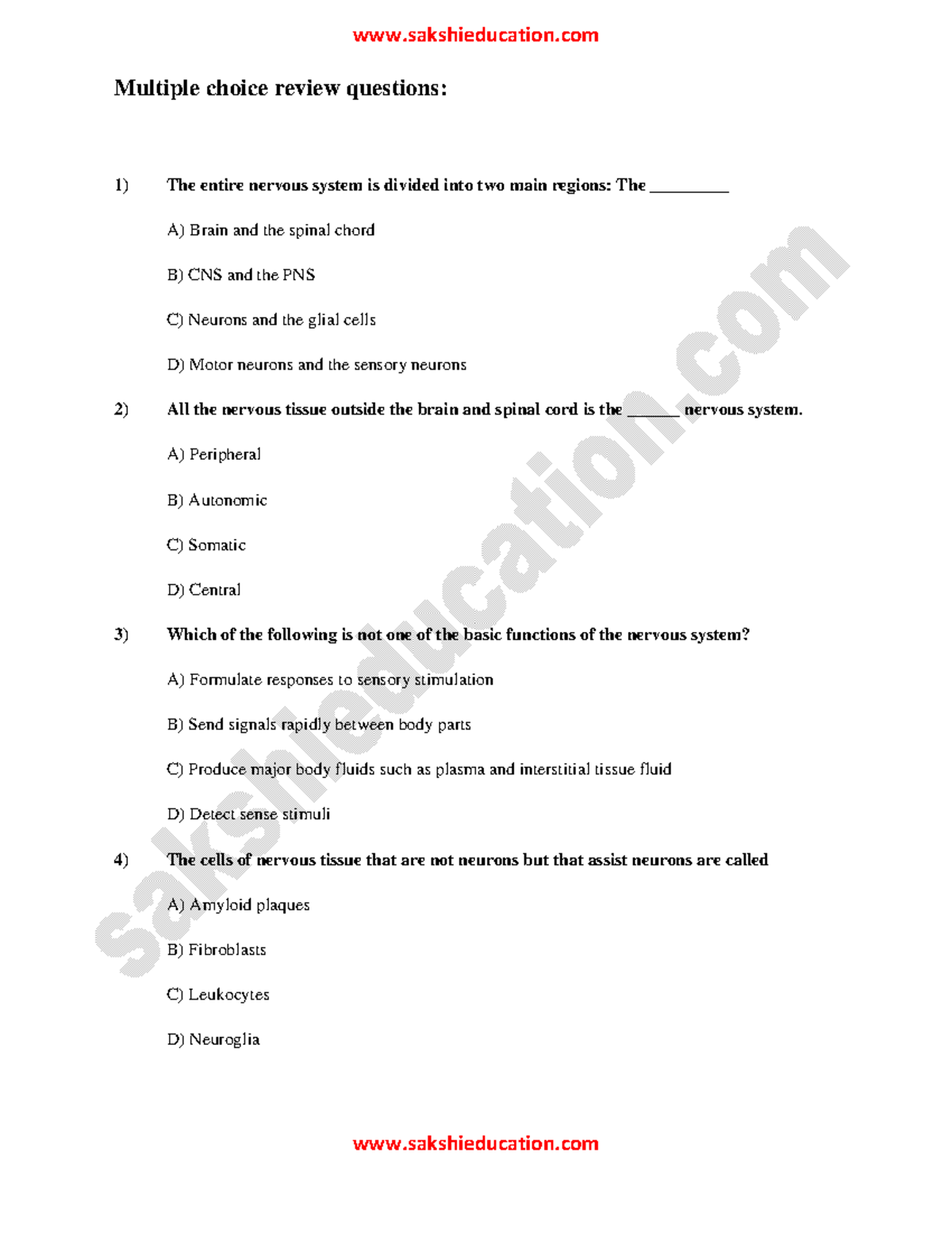 4 5814605924521740614 - Multiple choice review questions: The entire ...