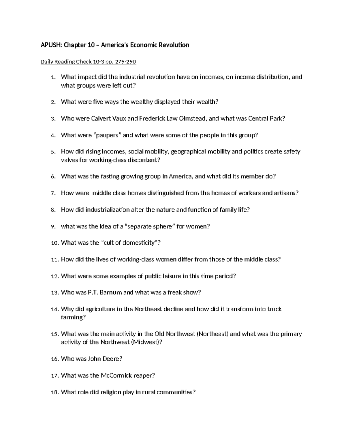 Apush-Chapter 10-3Daily Reading Checkpp - APUSH: Chapter 10 – America’s ...