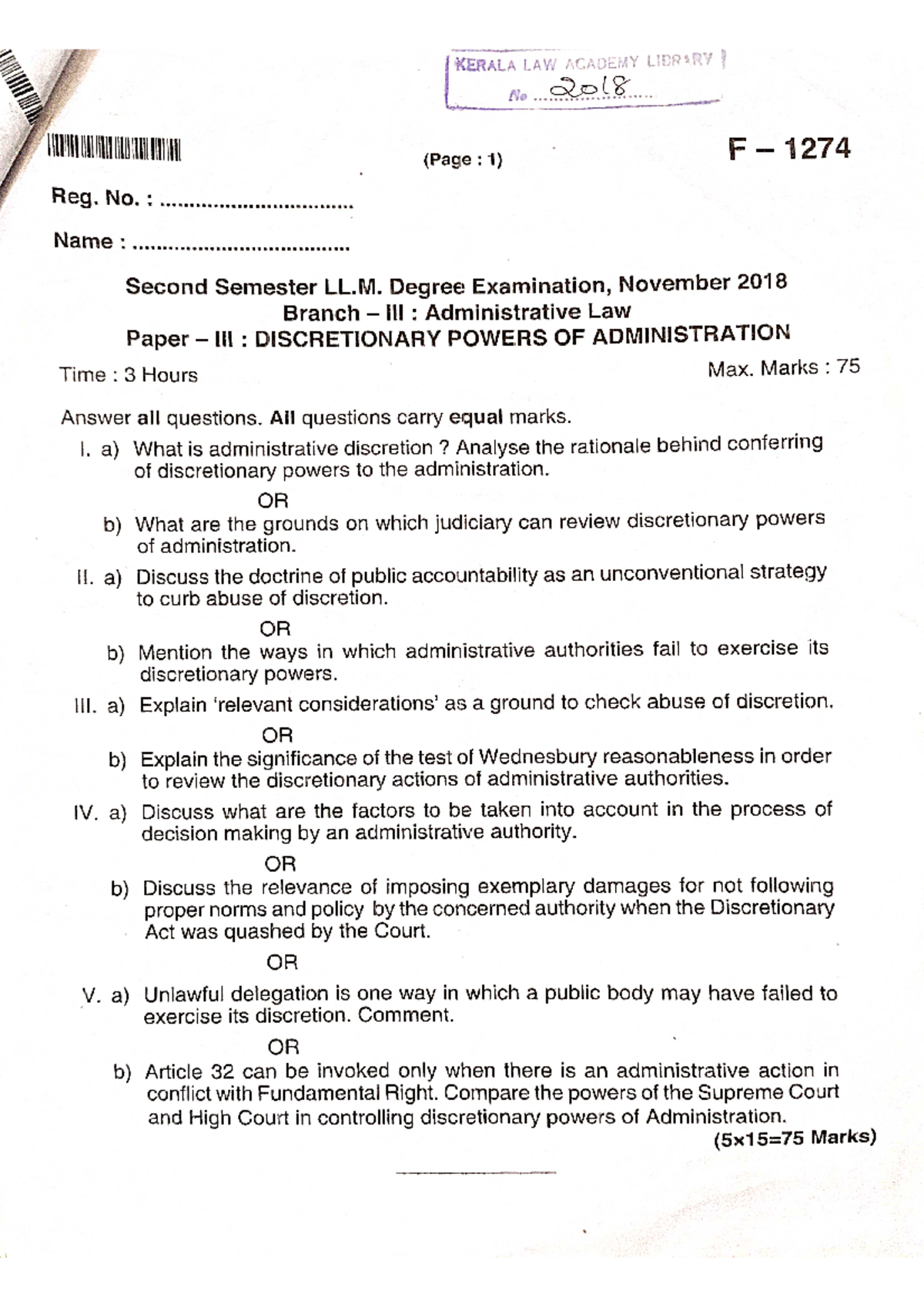 Discretionary powers of administration - Administrative Law - Studocu