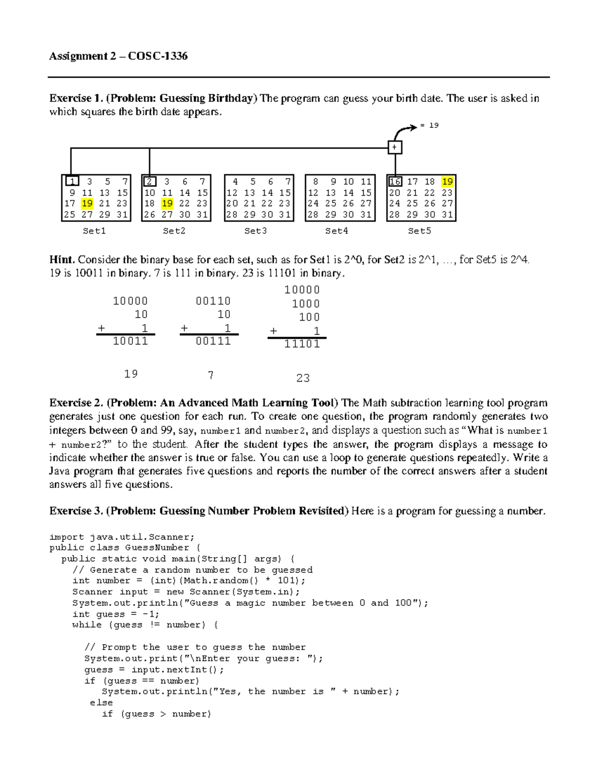 Assignment 2 - summer 2011 - Assignment 2 Exercise 1. (Problem ...
