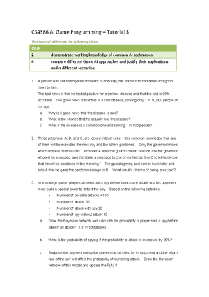 Tut1 - Tut1 - CS4386 AI Game Programming – Tutorial 1 This tutorial ...