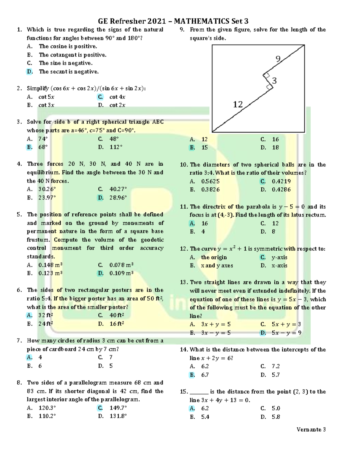 Calculus 2 Test - Integral Calculus - USeP - Studocu