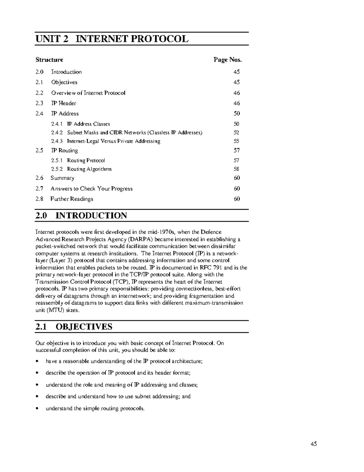 Chap 2 Internet Protocol - Internet Protocol UNIT 2 INTERNET PROTOCOL ...
