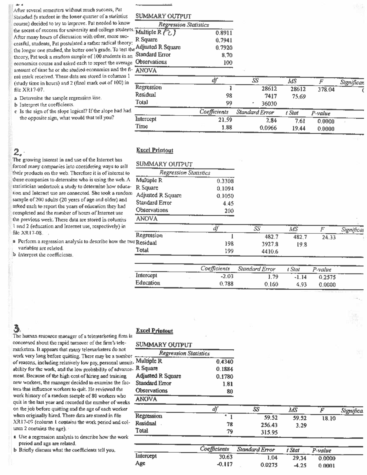 Handout for Simple Linear Regression - AFE134 - OU - StuDocu