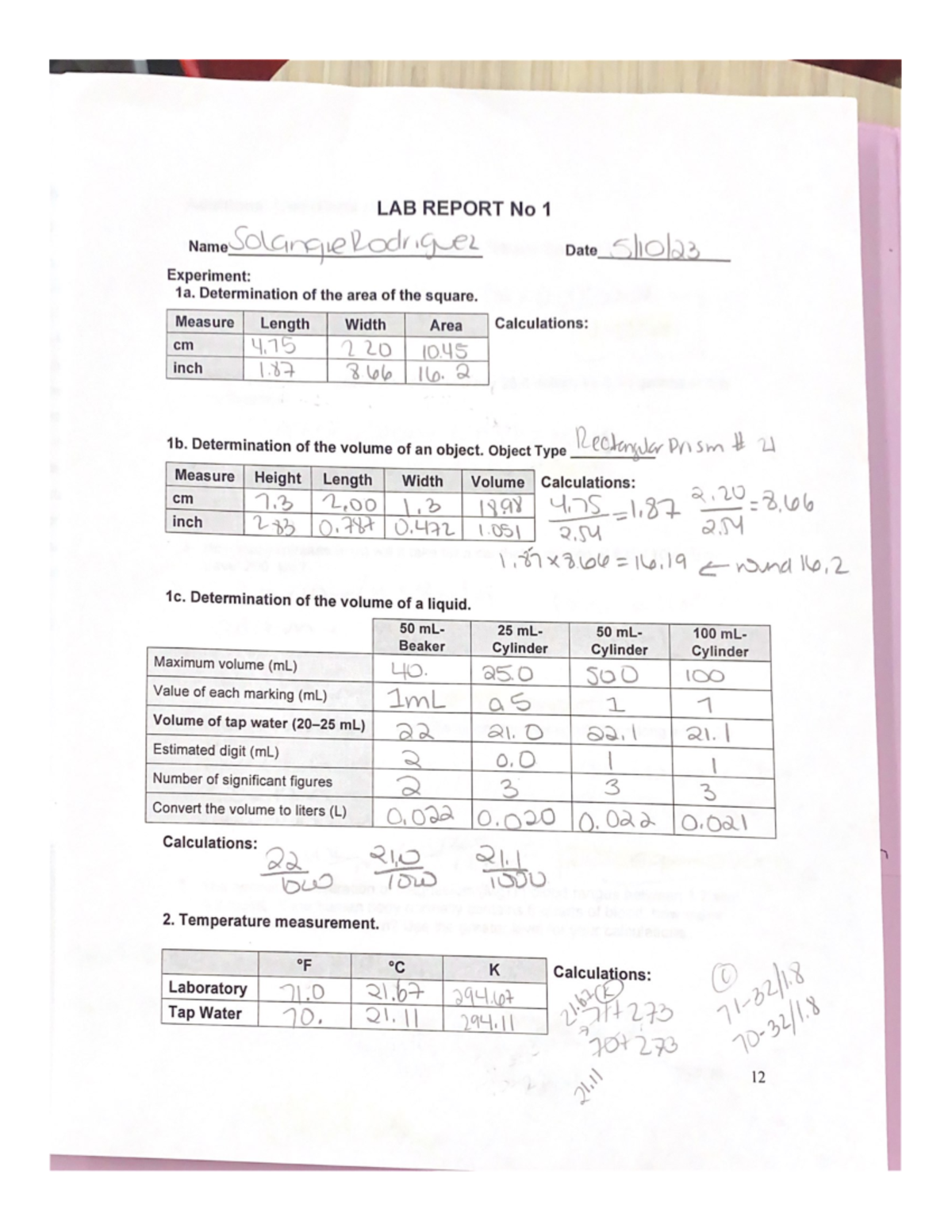 LAB Report No 1 - CHM - 1025 - Studocu