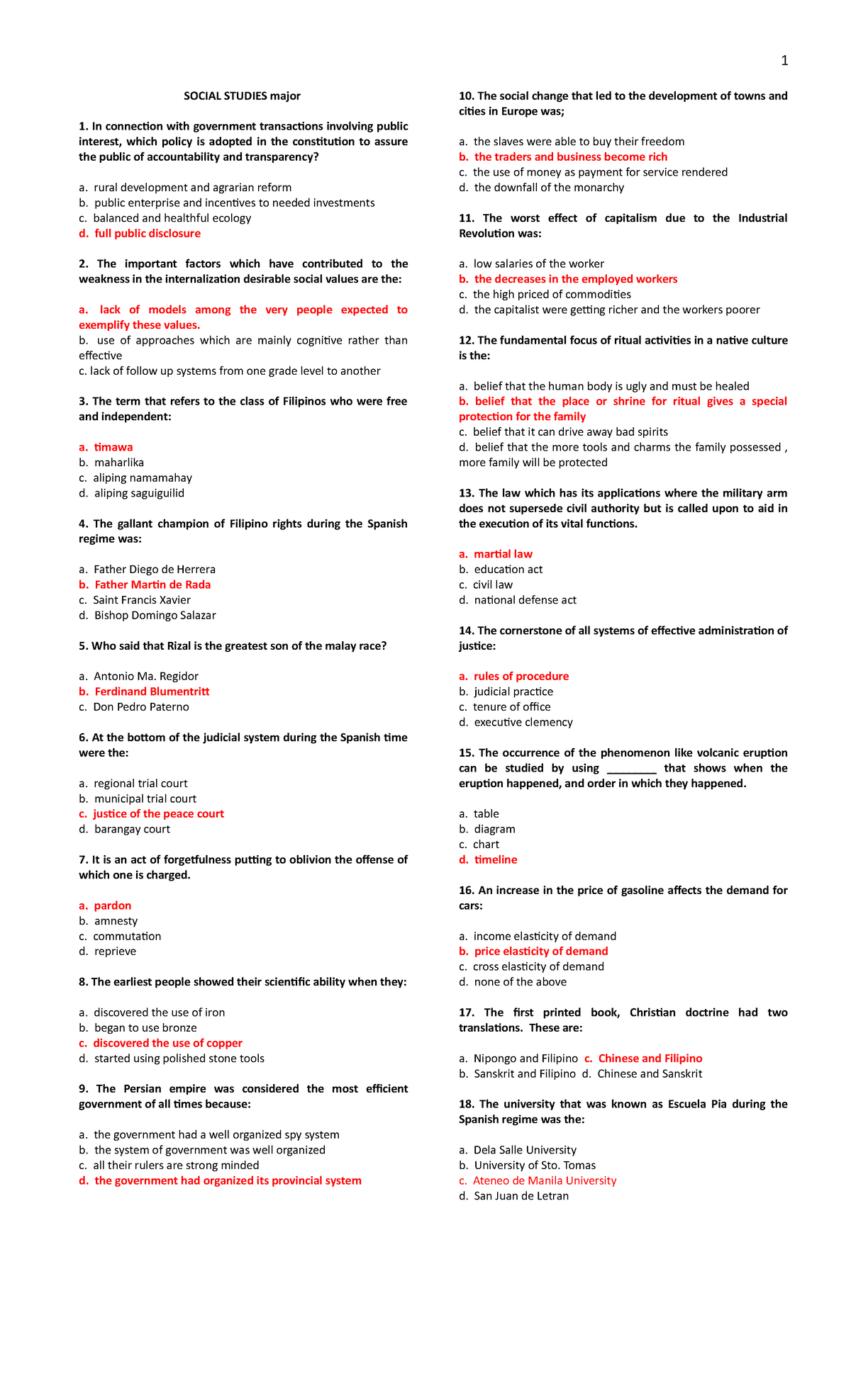 =SOC Social- Studies-major-Set-B-Part-1 - Education - Studocu