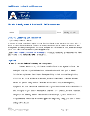 N4455 Leadership Module 5 Assignment Prof Develop Plan - Module 5 ...
