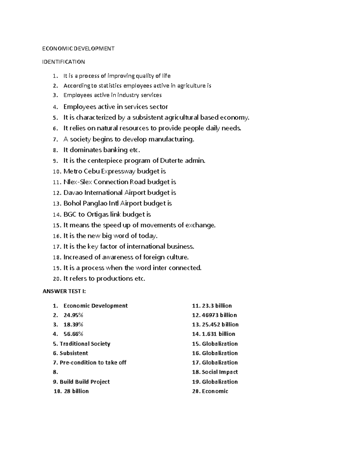 Economic Development 2 - Examples of economic development and its ...