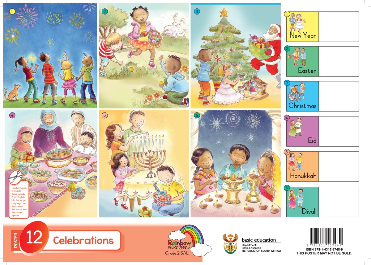 Grade 2 SAL Poster 12 Celebrations Print - New Year Easter Christmas ...
