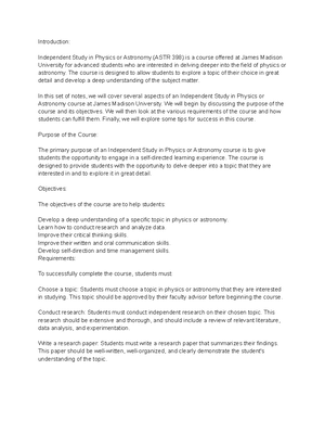 Independent Study in Physics or Astronomy (ASTR 398) #2 - Write a ...