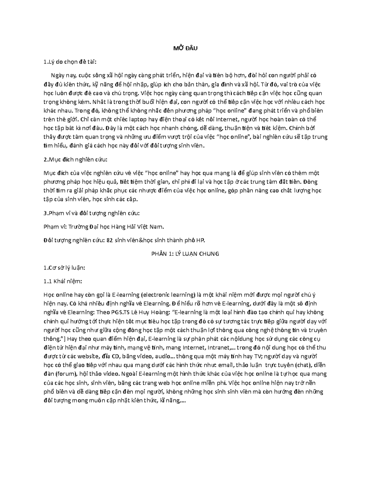 P1 - 1uhou - M ỞĐẦẦU 1ý do ch n đềề tài:ọ Ngày nay, cu c sốống xã h i ngày càng phát tri n, hi n ...