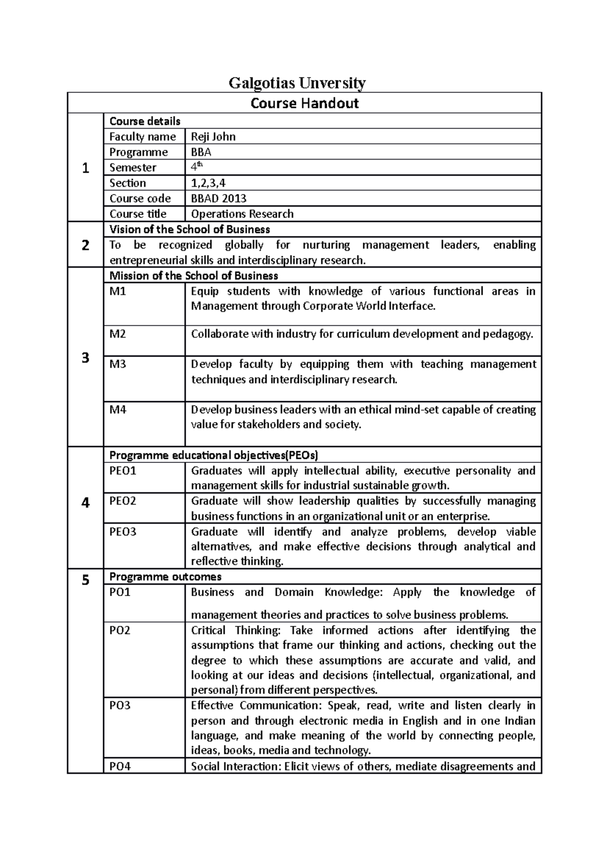 Course Handout (OR) New Format - Galgotias Unversity Course Handout 1 ...