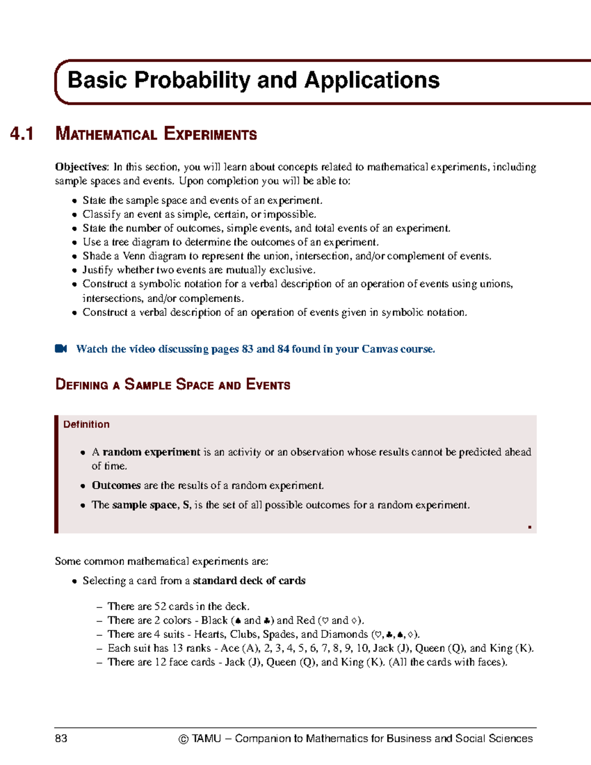 MATH140 Lecture Notes A Chapter 4 Section 1 - Basic Probability and ...