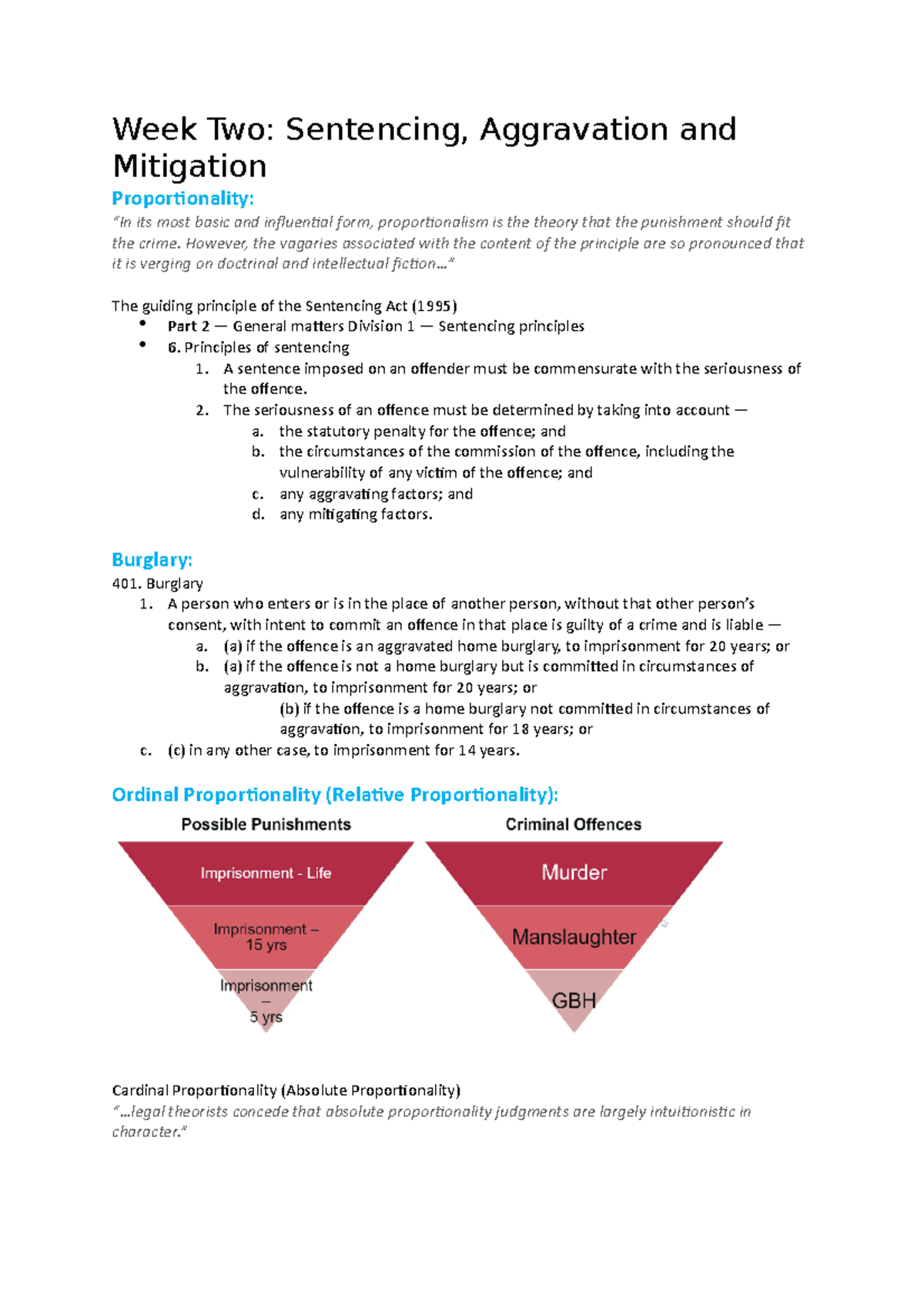 Week Two- Sentencing, Aggravation and Mitigation - Week Two: Sentencing ...