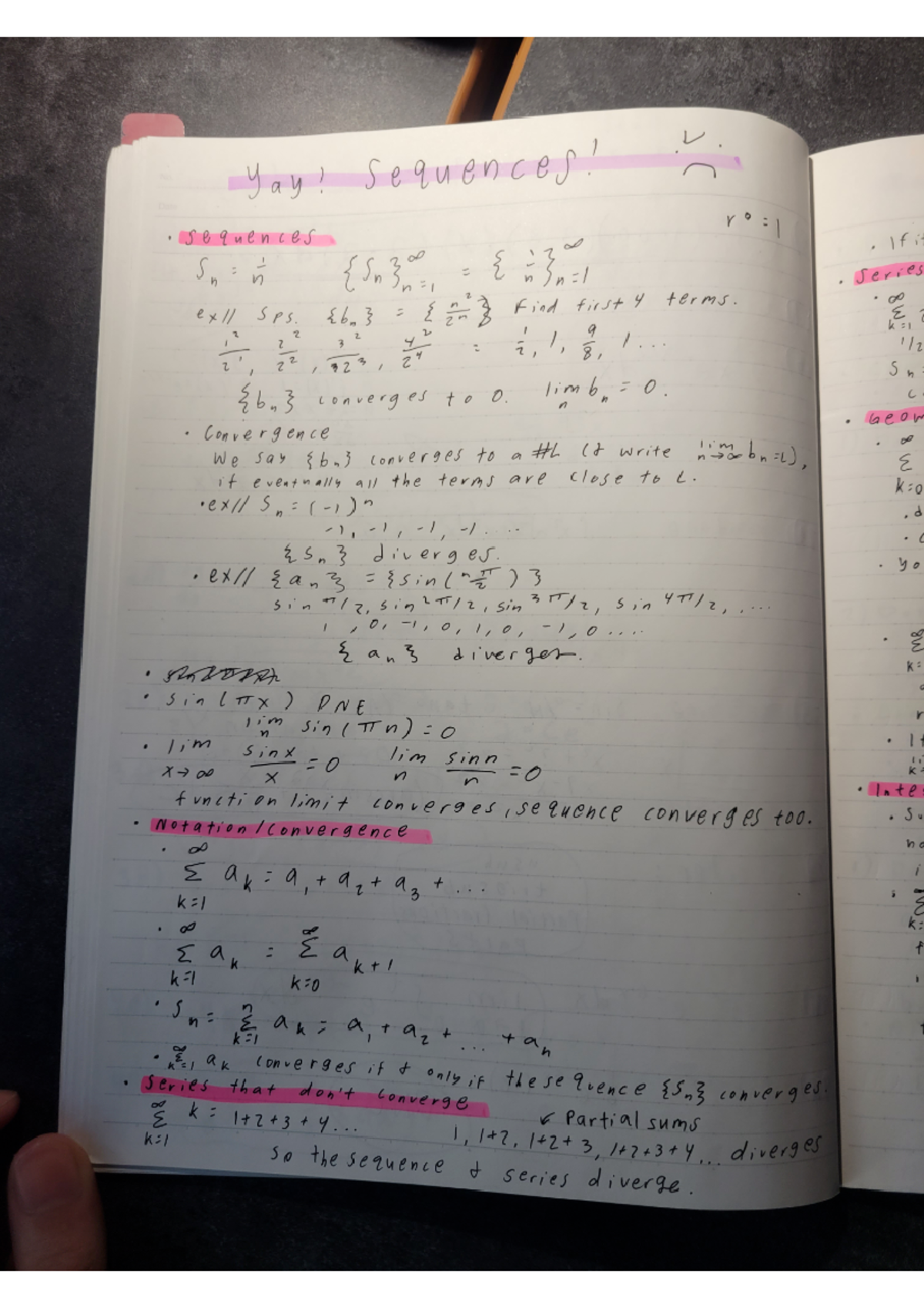 Seriessequences - Calc 2- Jeffrey Hirst - MAT 1120 - Studocu