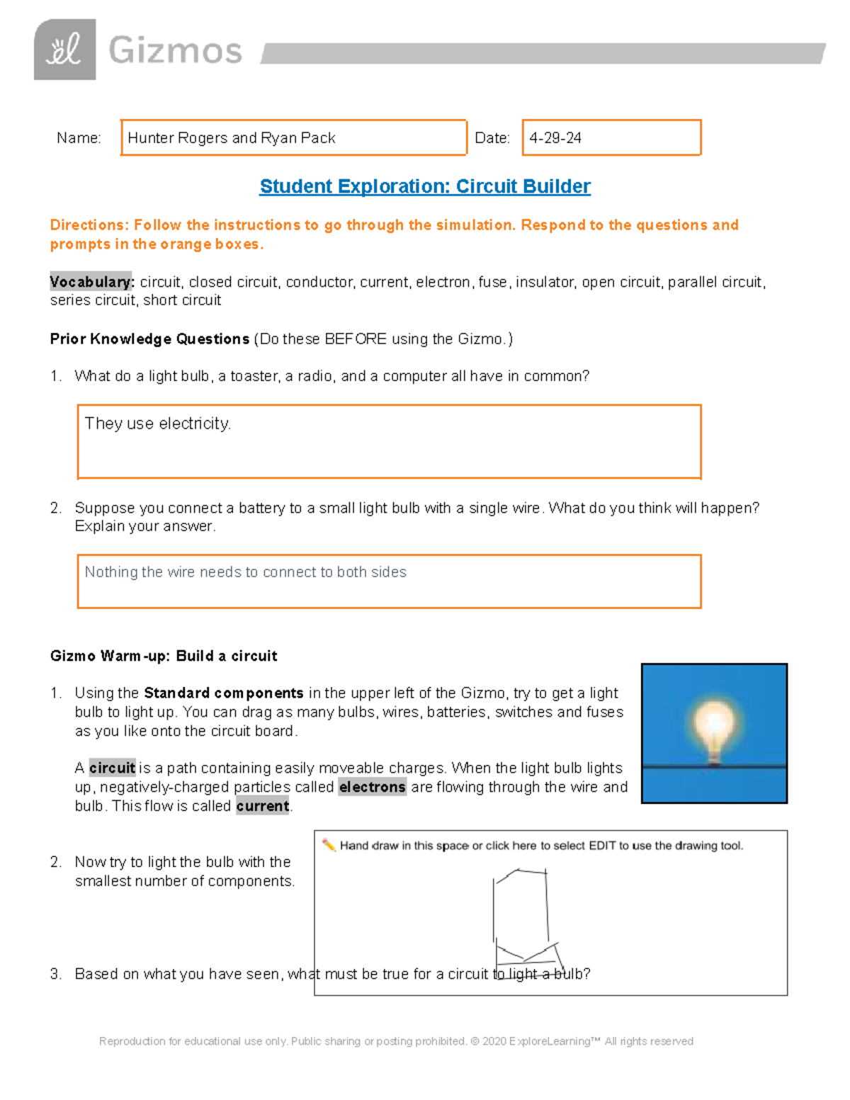 Copy of Circuit Builder-gizmo - Name: Hunter Rogers and Ryan Pack Date ...