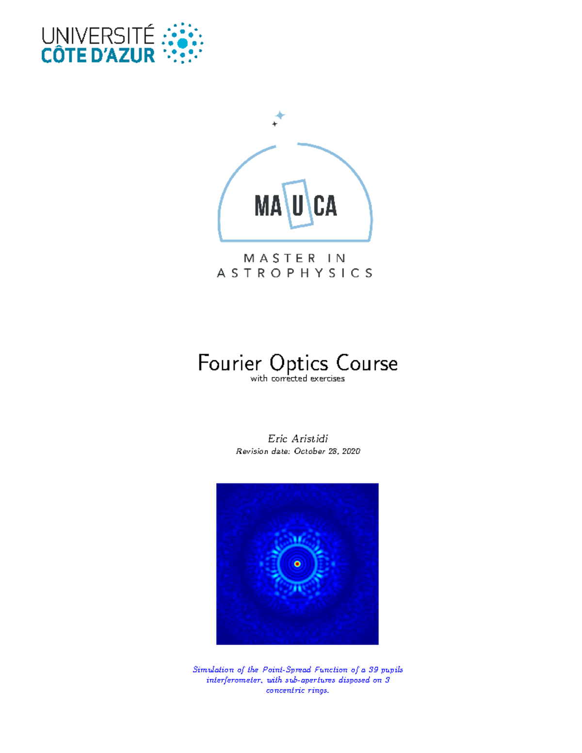 Fourier Optics Course - Fourier Optics Course with corrected exercises ...