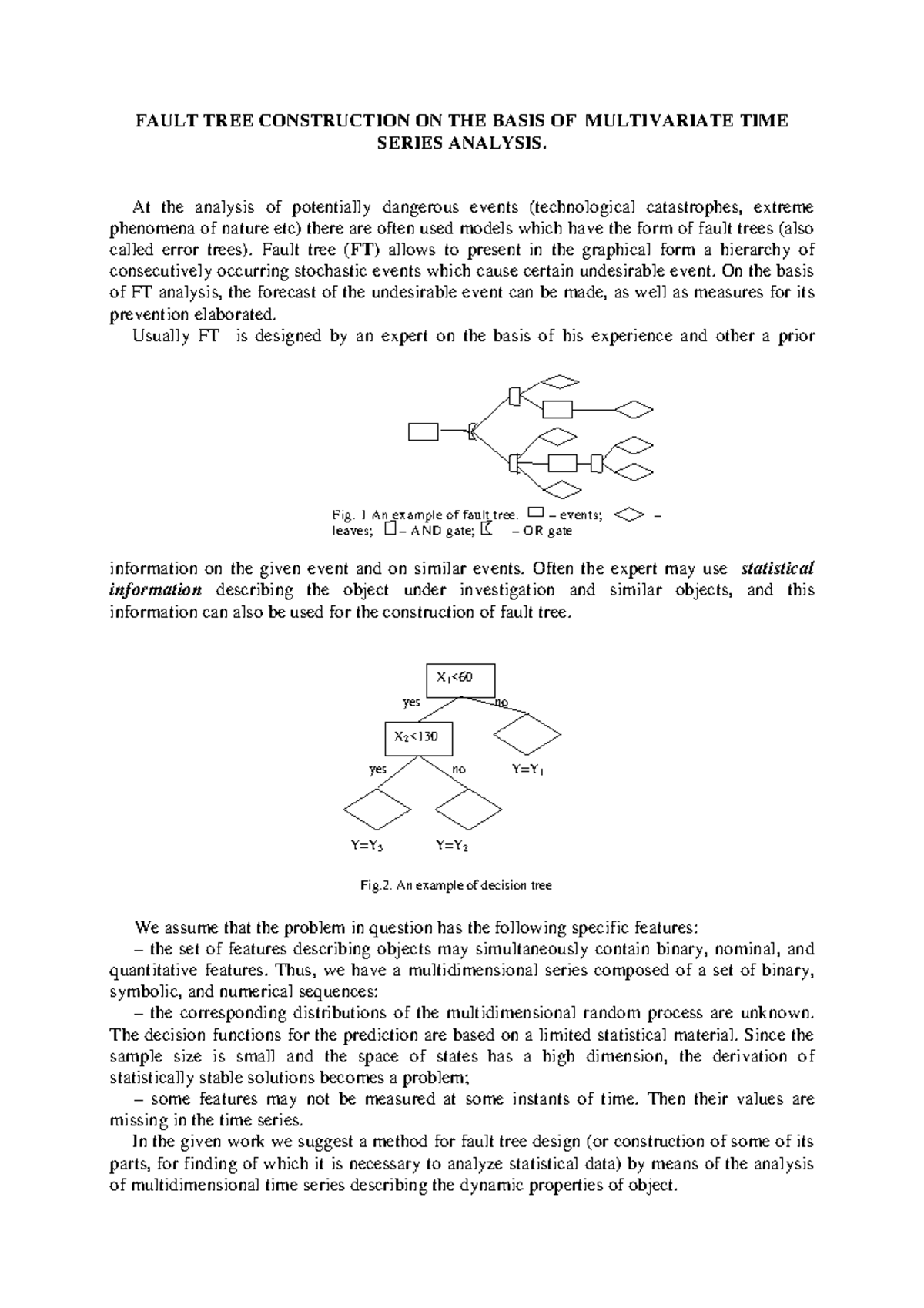 Decision Tree 2 - FAULT TREE CONSTRUCTION ON THE BASIS OF MULTIVARIATE ...