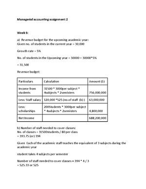HI5017 Managerial Accounting Final Assessment - Studocu