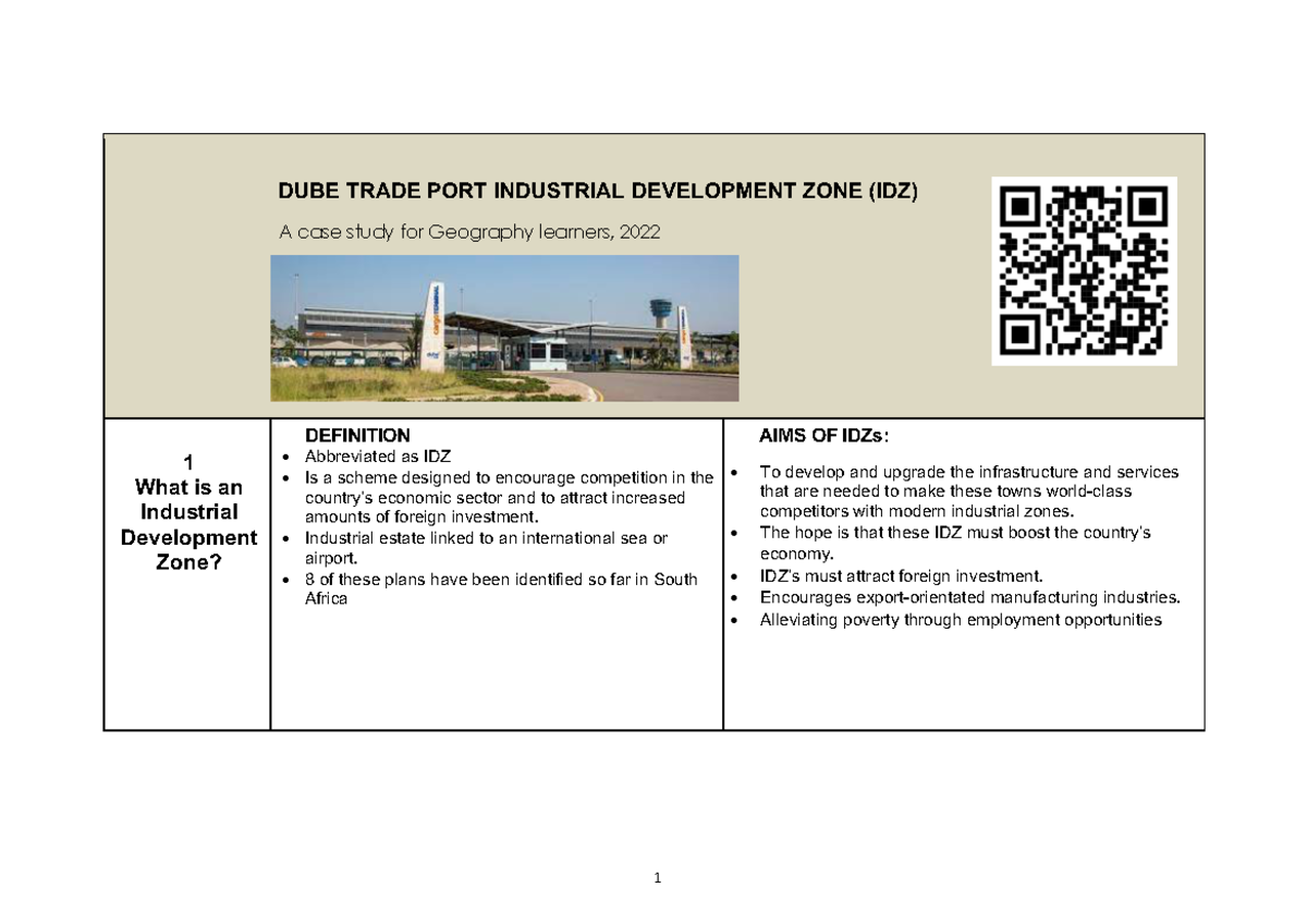 DUBE Trade PORT IDZ 2022 - DUBE TRADE PORT INDUSTRIAL DEVELOPMENT ZONE ...