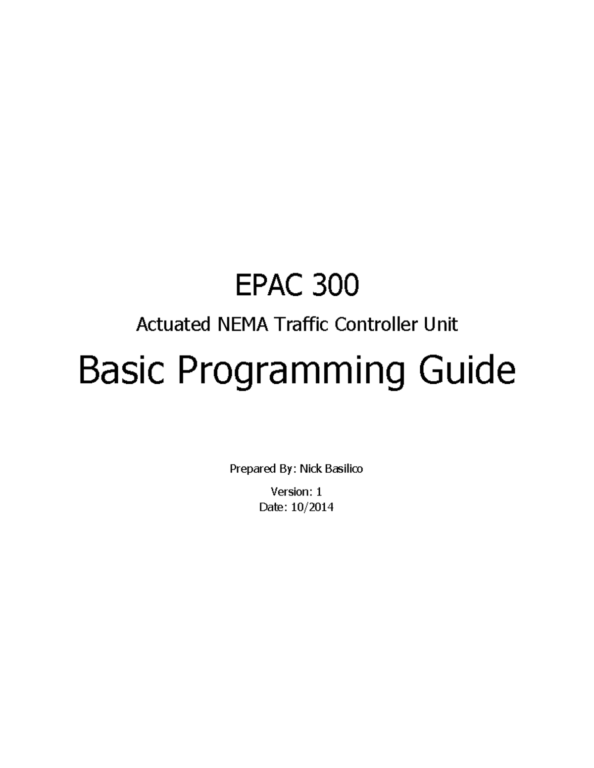 244188505 EPAC300 Programming Basics - EPAC 300 Actuated NEMA Traffic ...
