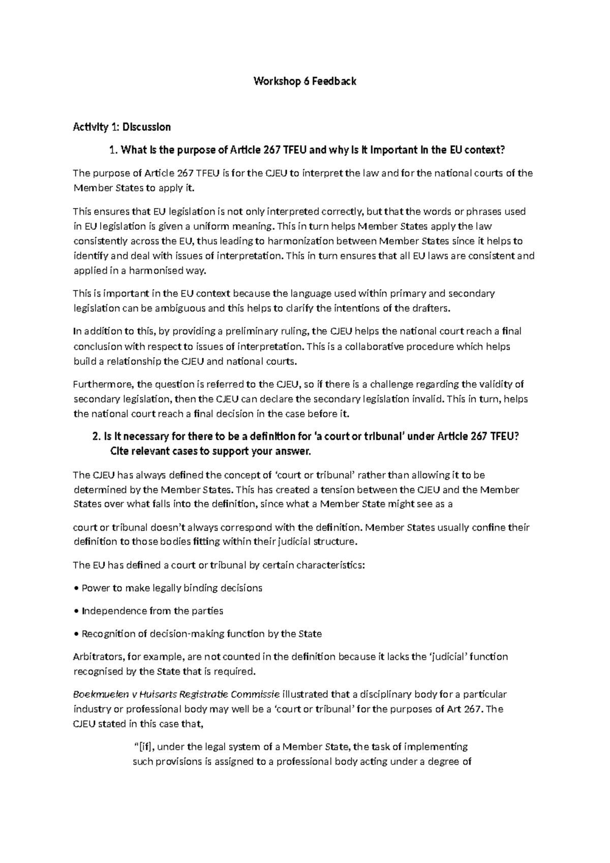 Week 6 The Court of Justice and the Preliminary Reference Procedure ...