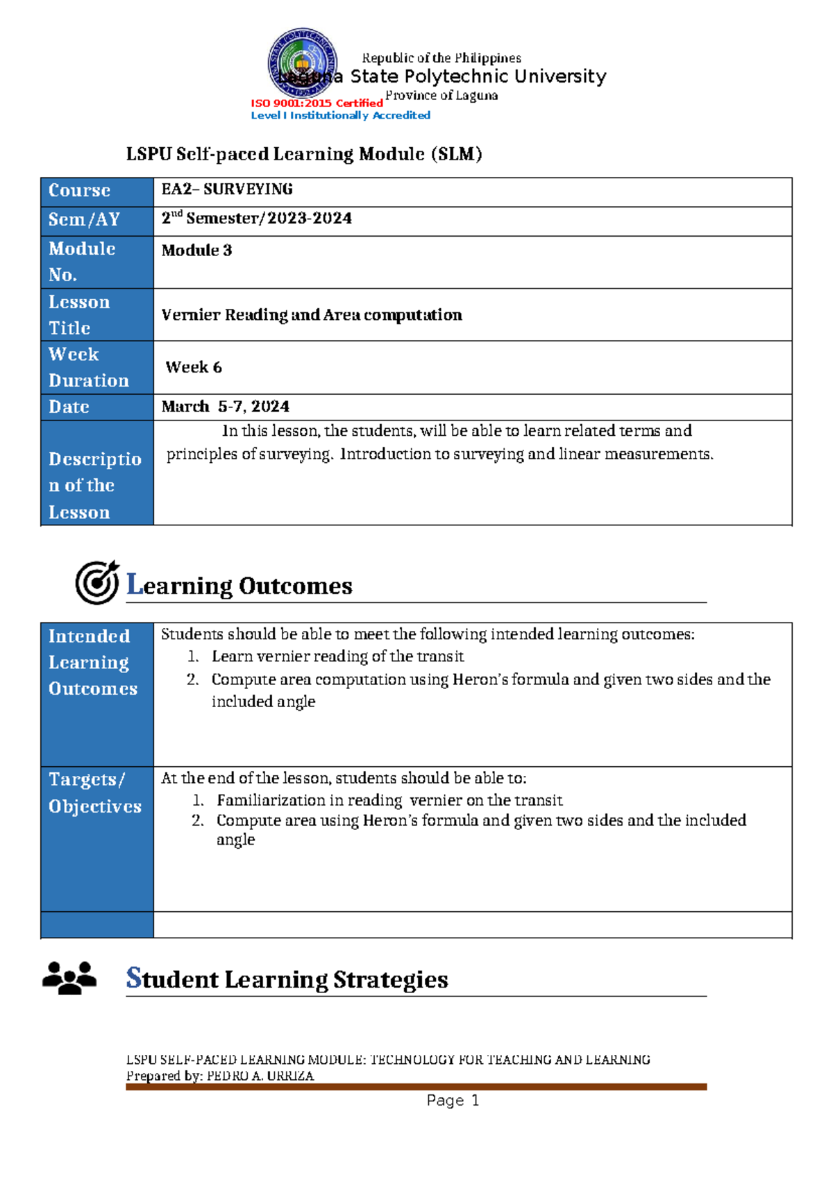 EA2 04 MOD03 PAU 24 - ISO 9001:2015 Certified Level I Institutionally ...