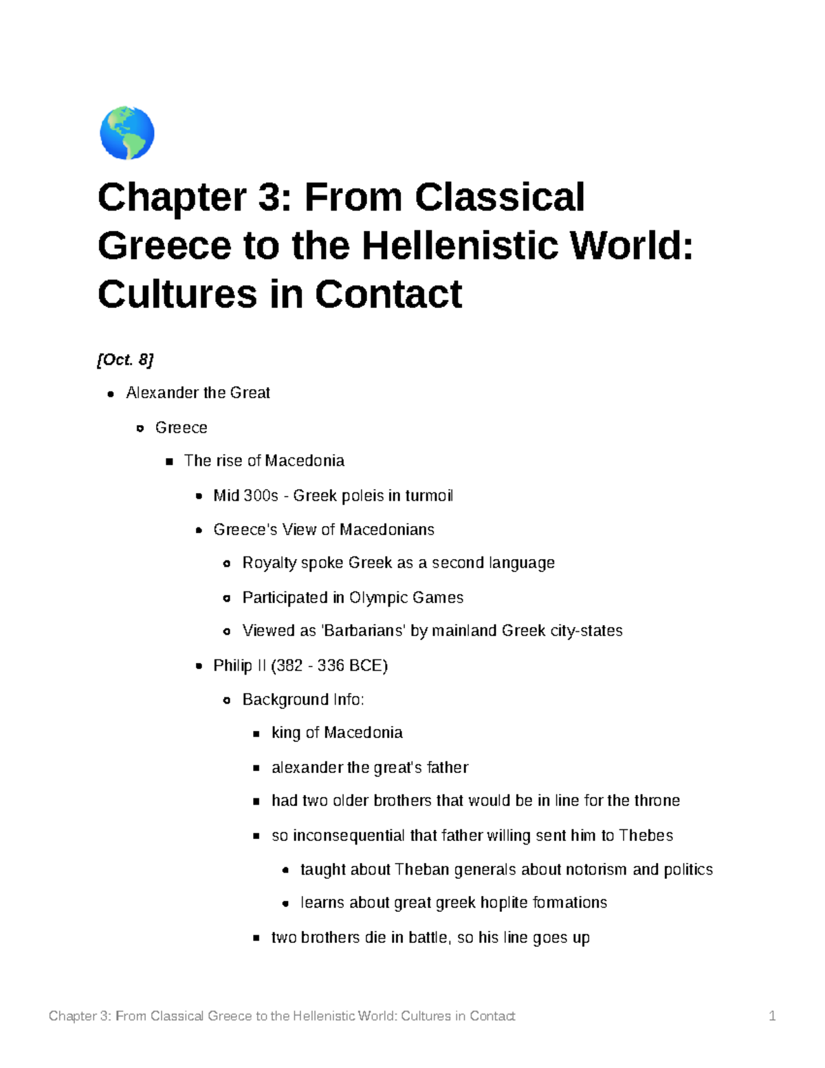 Chapter 3 From Classical Greece to the Hellenistic World Cultures in ...