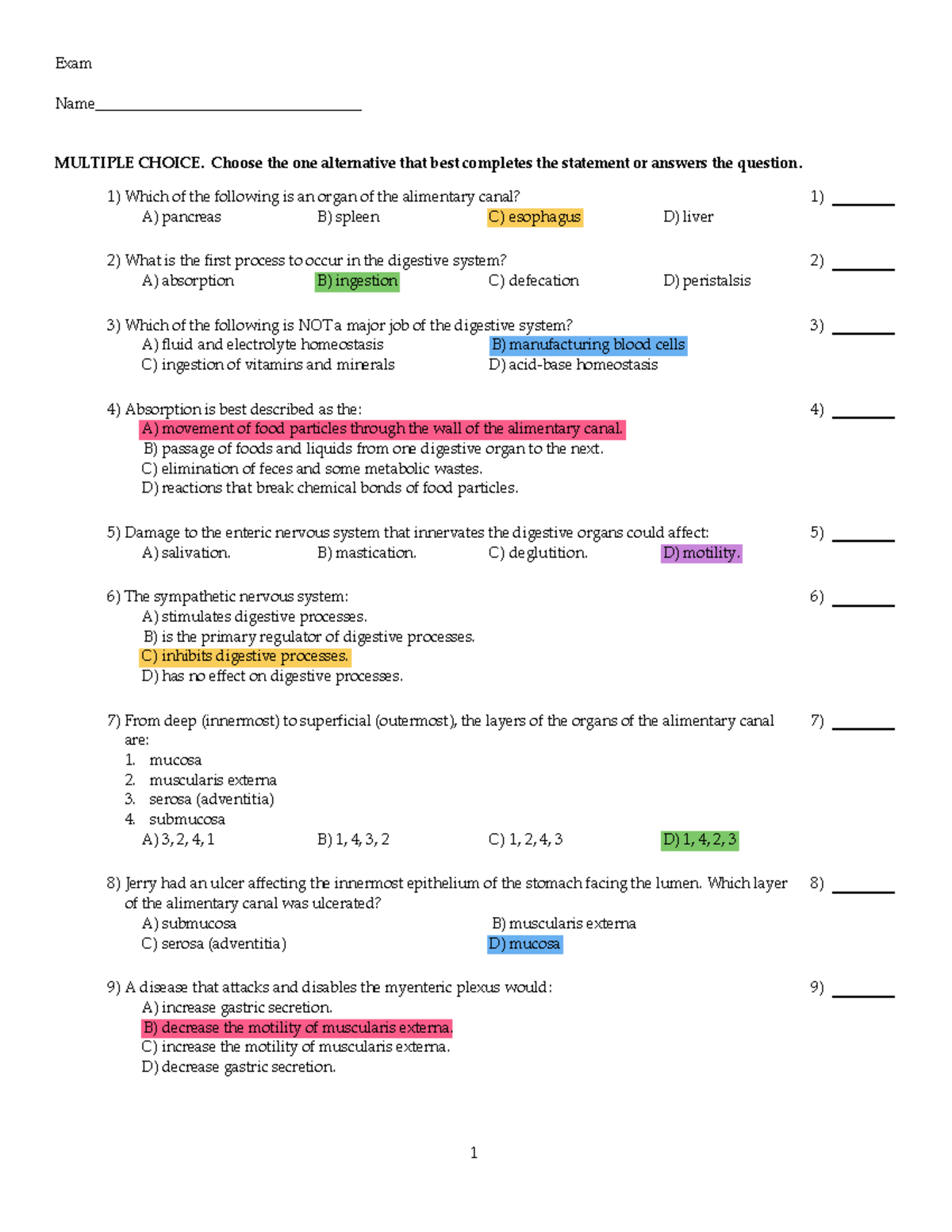 Exam, questions and answers - Exam Name ...