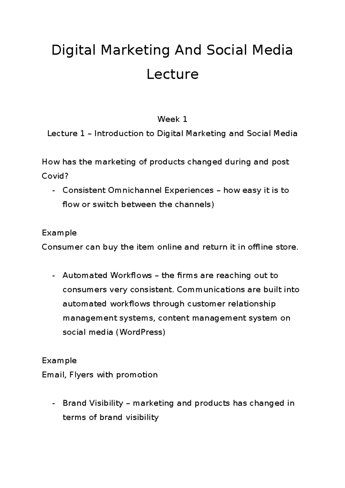 Digital Marketing And Social Media Lecture - Digital Marketing And ...