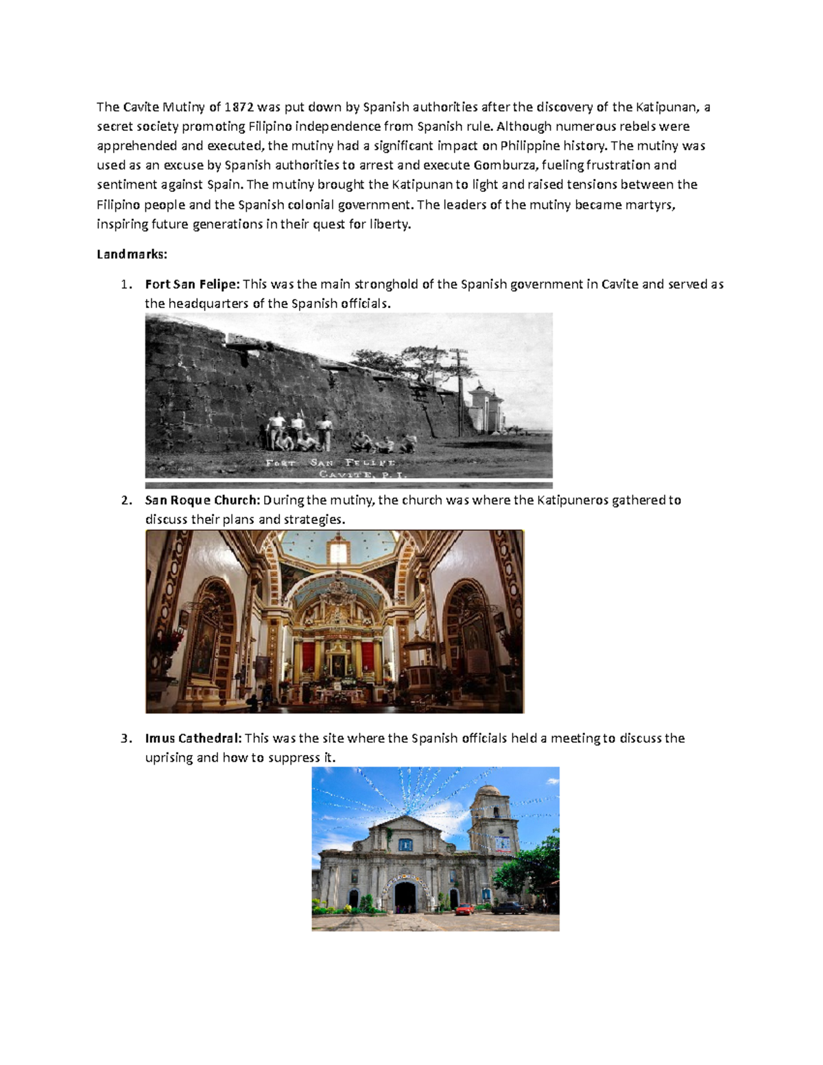 Cavite mutiny short info - The Cavite Mutiny of 1872 was put down by ...